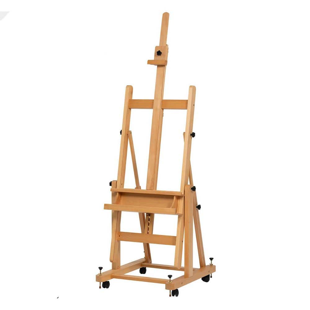 Aoibox Heavy-Duty H-Frame Studio Easel with 4 Lockable Wheels and ...