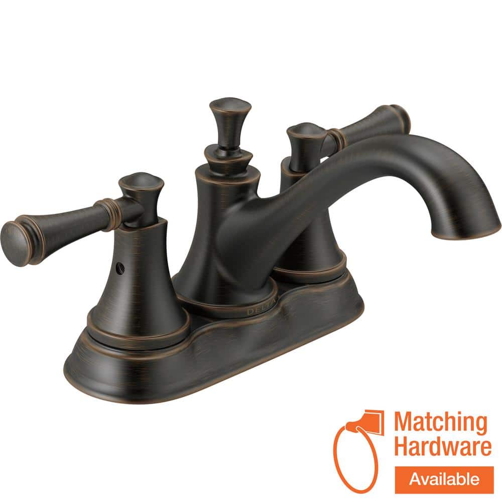 Delta Silverton 4 in. Centerset 2-Handle Bathroom Faucet in SpotShield ...