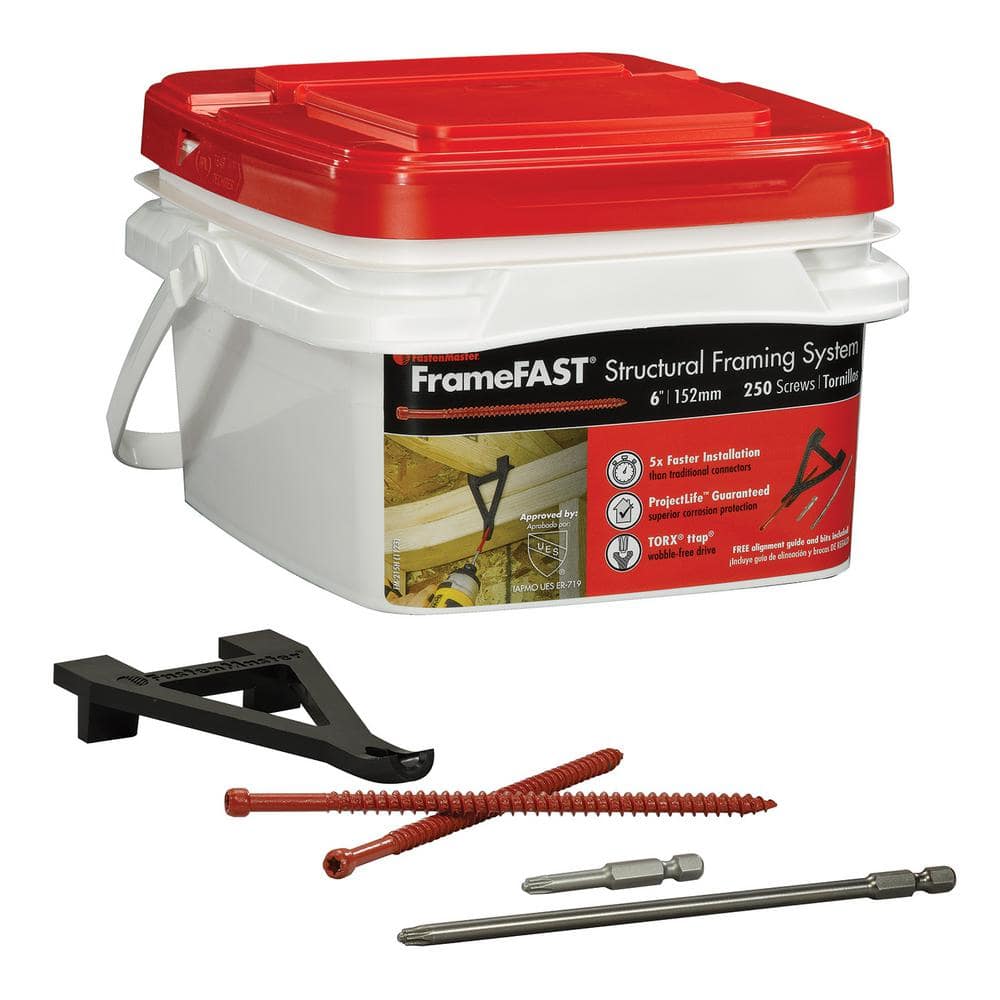 FastenMaster 1/4 in. x 6 in. Red Torx Bugle-Head FrameFast Composite ...