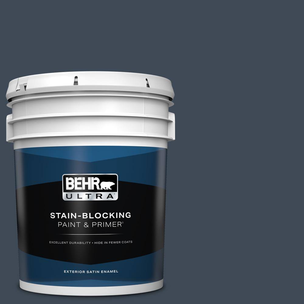 BEHR ULTRA 5 gal. #PPU14-20 Starless Night Satin Enamel Exterior Paint ...