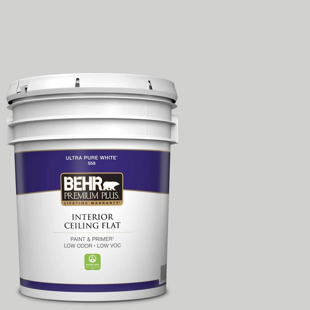 BEHR PREMIUM PLUS 5 gal. #N520-1 White Metal Ceiling Flat Interior ...