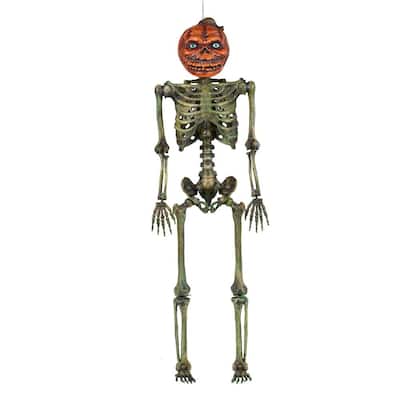 Home Accents Holiday 6 ft Rotten Patch LED Poseable Pumpkin Skeleton ...