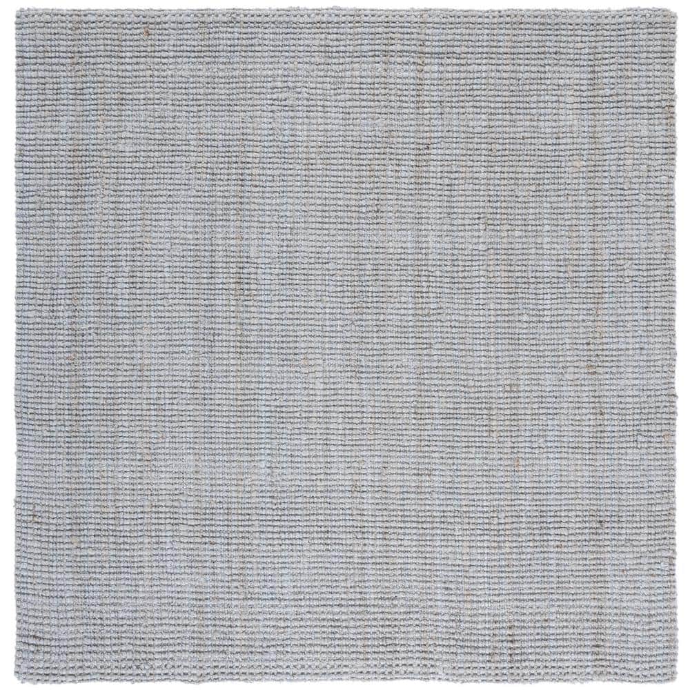 SAFAVIEH Natural Fiber Light Gray 7 ft. x 7 ft. Woven Border Square ...