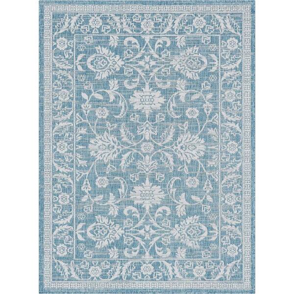 Well Woven Lia Delphi Oriental Persian Blue 7 ft. 10 in. x 10 ft. 6 in ...