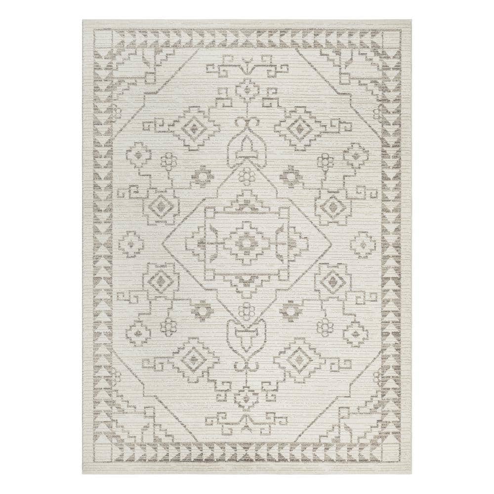 Concord Global Trading Nizza Collection Dakota Ivory 8 ft. x 10 ft ...