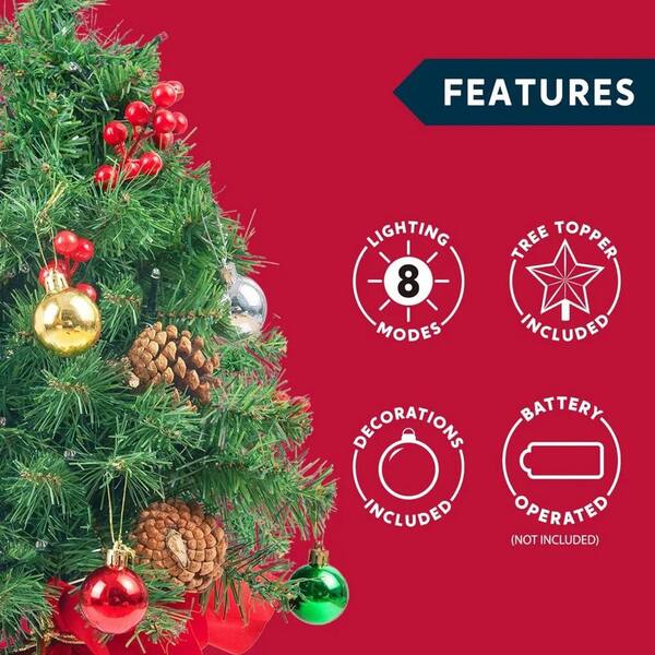 Norfolk Pine Christmas Tree 2 Pack 22 Inch Table Top Christmas Tree ...