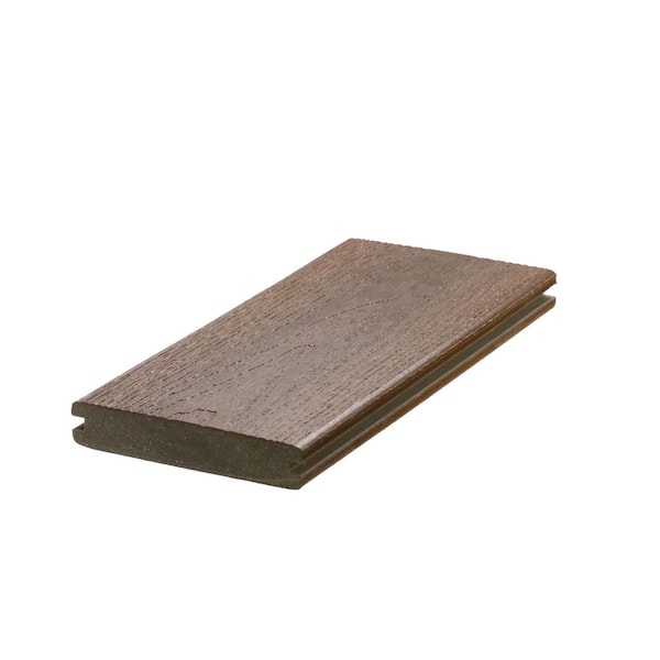 DuxxBak Optima Dekk 1 in. x 6 in. x 12 ft. Black Walnut Grooved Edge ...