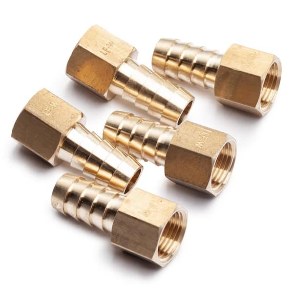 LTWFITTING 1/2 in. ID Hose Barb x 3/8 in. FIP Lead Free Brass Adapter ...