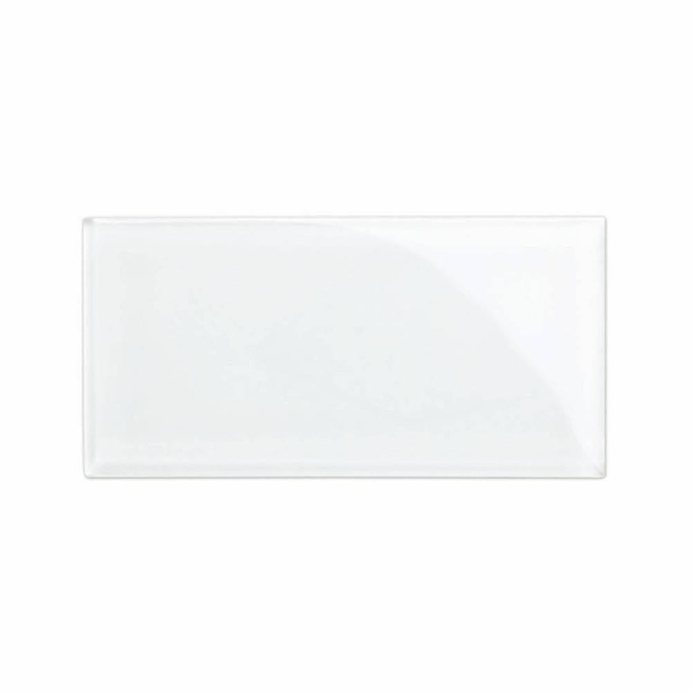 Reviews for Giorbello Bright White 6 in. x 12 in. x 8mm Glass Subway ...