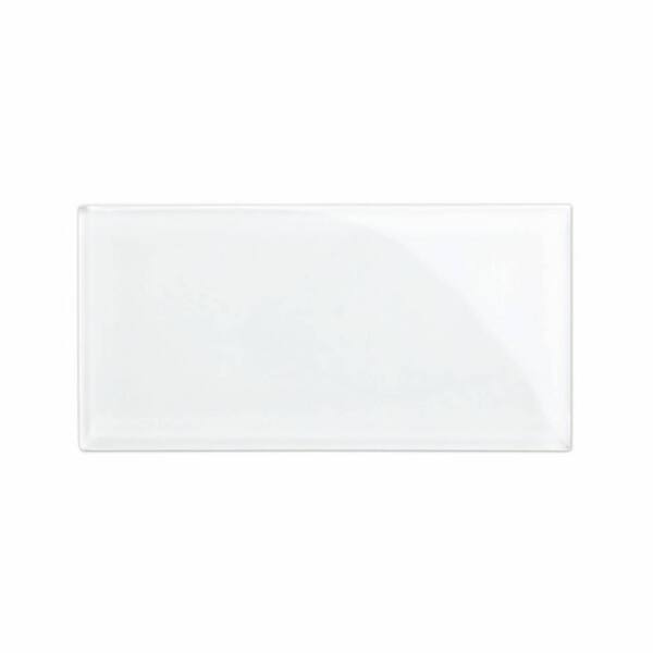 Reviews for Giorbello Bright White 6 in. x 12 in. x 8mm Glass Subway ...