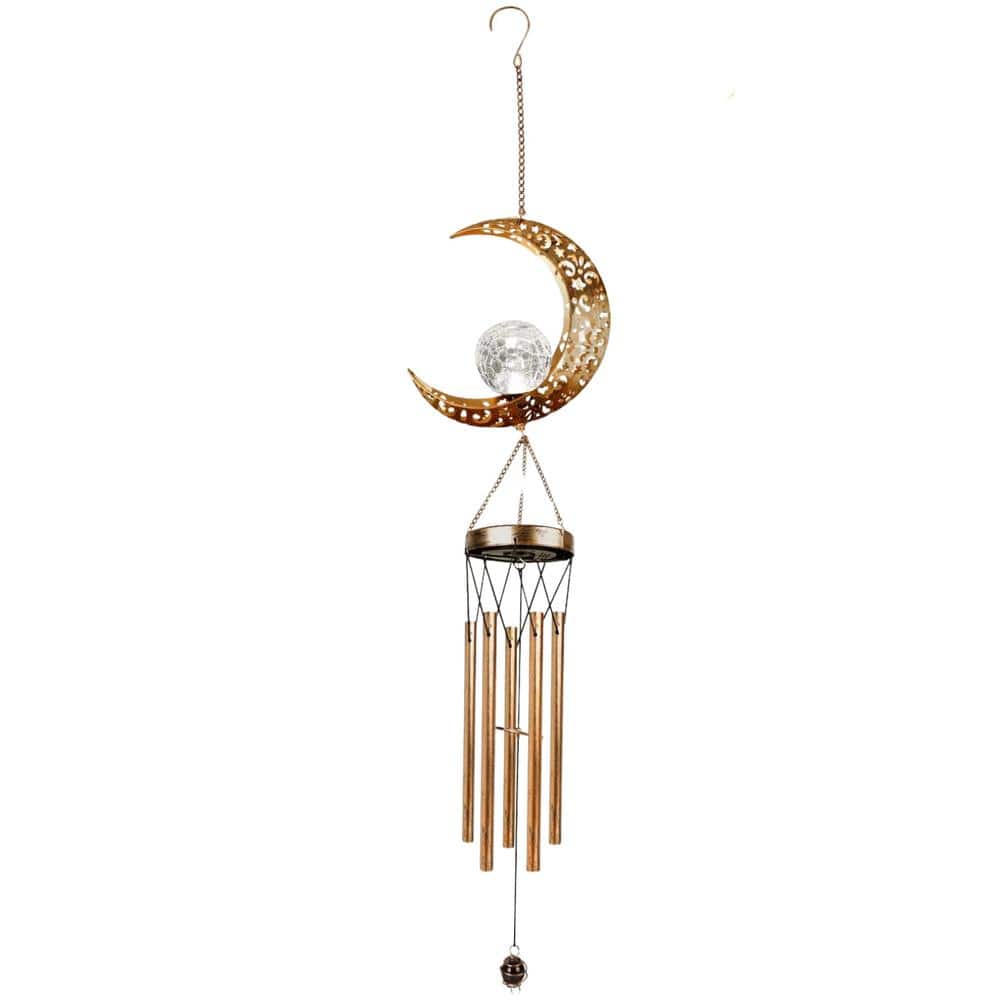 ITOPFOX 42 in. Solar Wind Chimes Outdoor Clearance with Glowing Crackle ...
