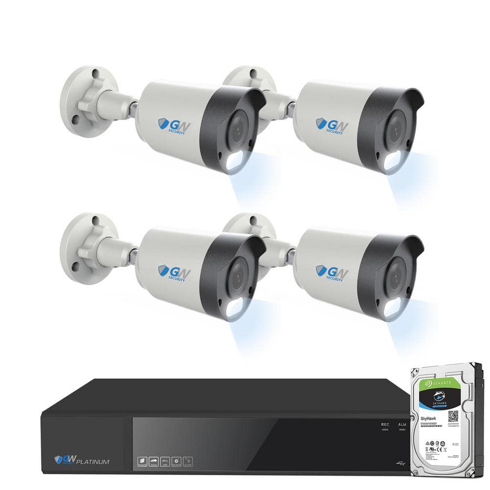 GW Security 8-Channel 8MP 1TB NVR Smart Security Camera System with 4 ...