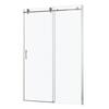 Sarlai 48 in. W x 76 in. H Sliding Frameless Shower Door in Brushed Nickel with 5/16 in. (8 mm ...
