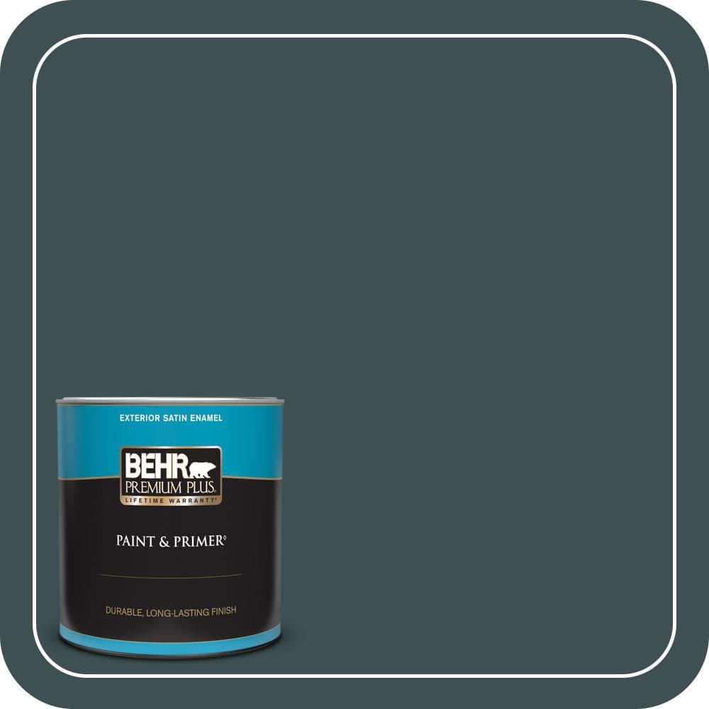 BEHR PREMIUM PLUS 1 qt. #S440-7 Thermal Satin Enamel Exterior Paint ...