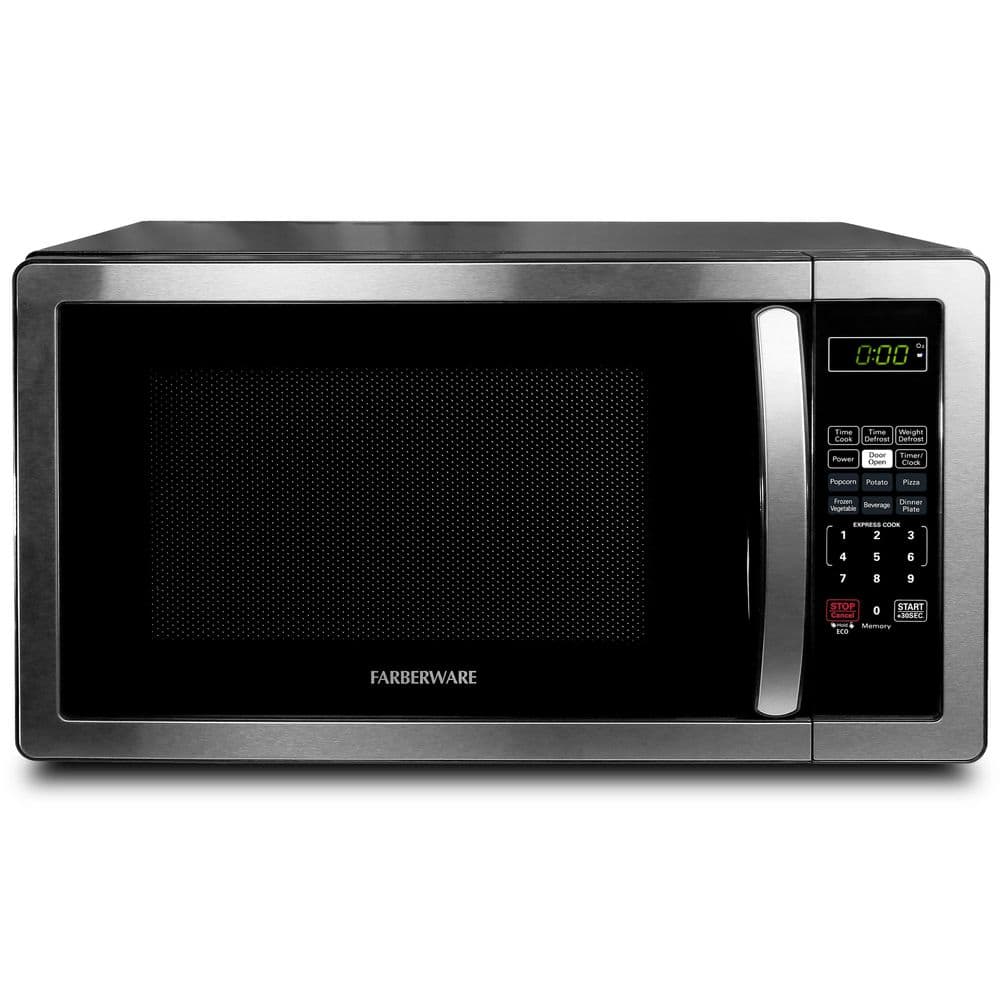 Midea Classic 1.1 cu. ft. 1000-Watt Microwave Oven, Stainless Steel ...