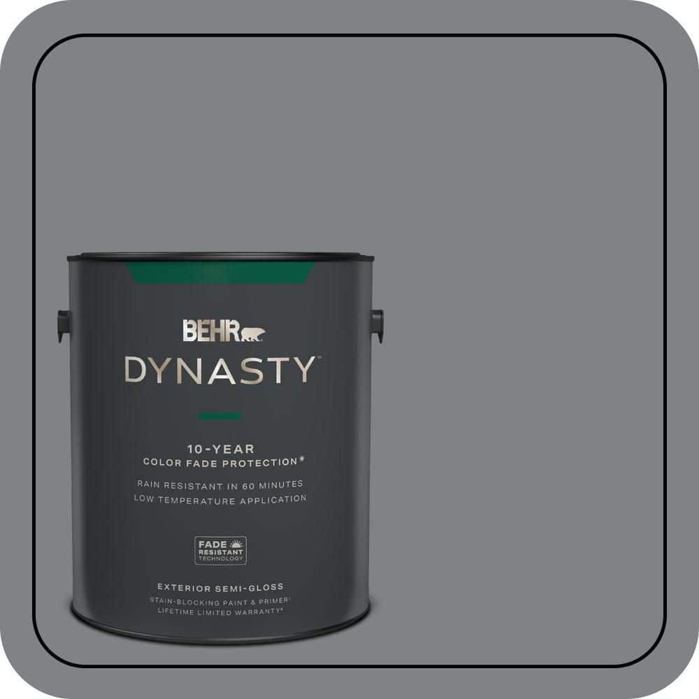 BEHR DYNASTY 1 gal. #PPU26-03 Legendary Gray Semi-Gloss Enamel Exterior ...