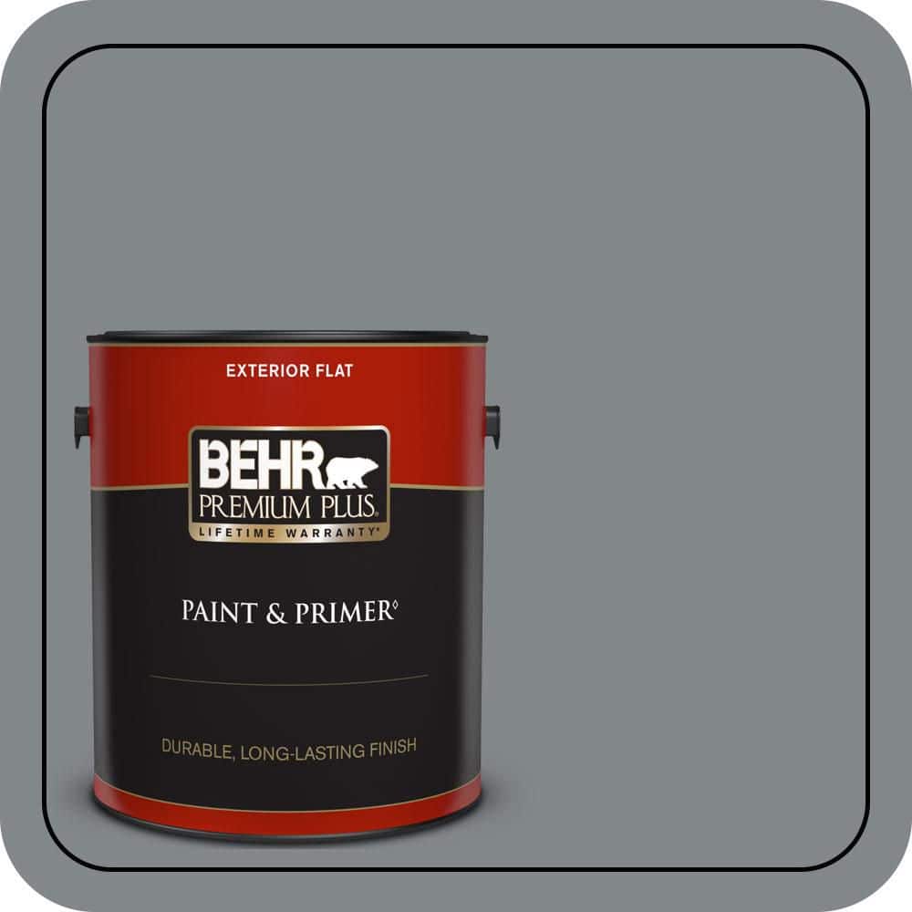 BEHR PREMIUM PLUS 1 gal. #N500-5 Magnetic Gray color Flat Exterior ...