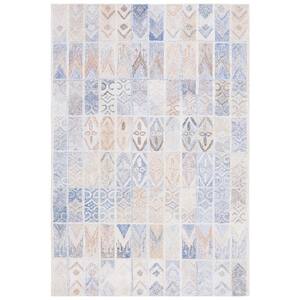 SAFAVIEH Abstract Blue/Rust 2 ft. x 8 ft. Geometric Bohemian Runner Rug ...