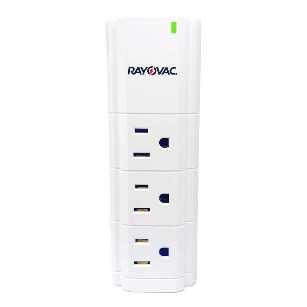 Rayovac 9-Outlets 2-USB-Ports Portable Power Strip and Charger Wall Tap ...