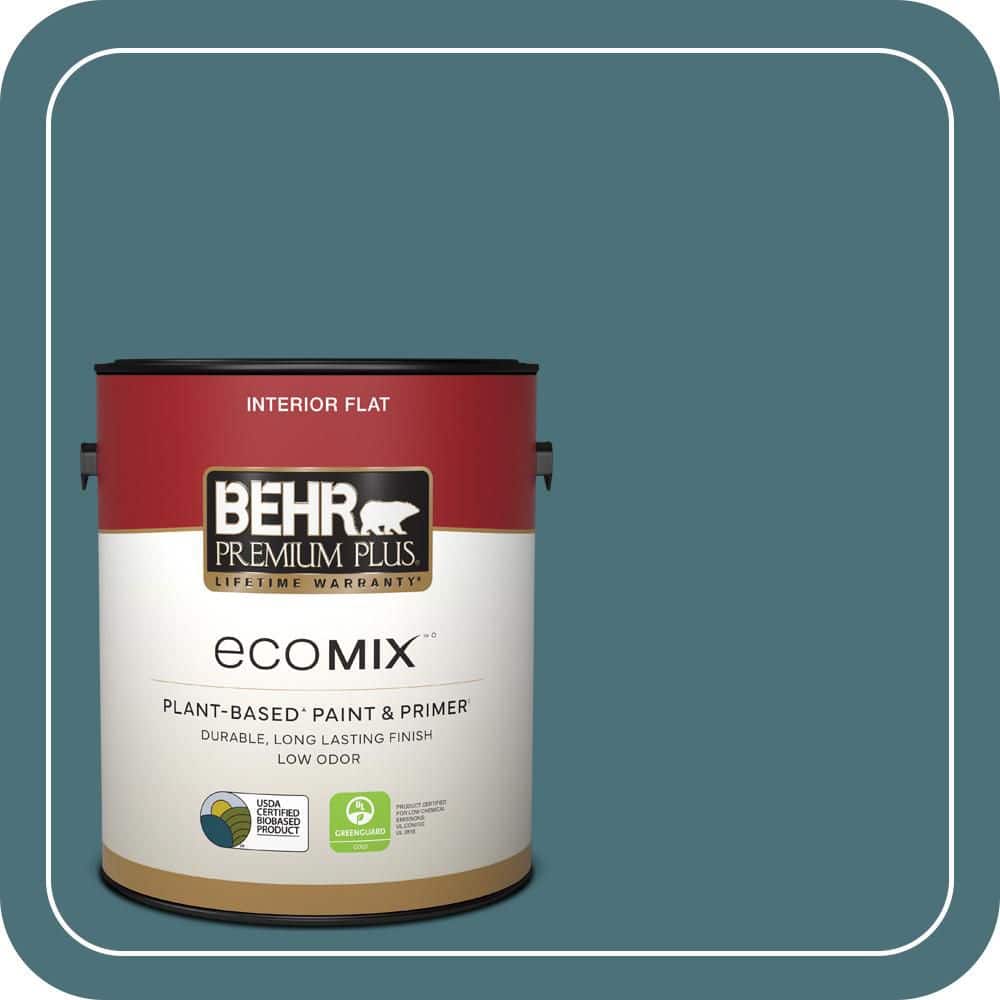 BEHR PREMIUM PLUS 1 gal. #S450-6A River Rapids Flat EcoMix Plant-Based ...