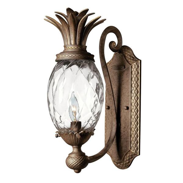 HINKLEY Plantation 1-Light Pearl Bronze Sconce 4140PZ - The Home Depot