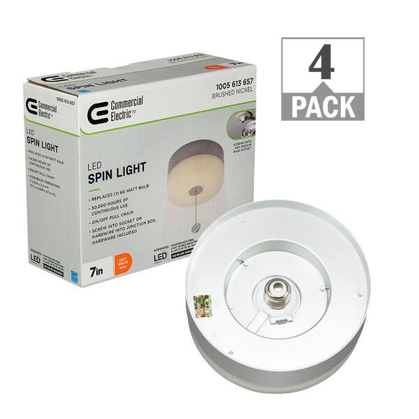 Reviews for Commercial Electric Spin Light 7 in. Brushed Nickel Accent ...