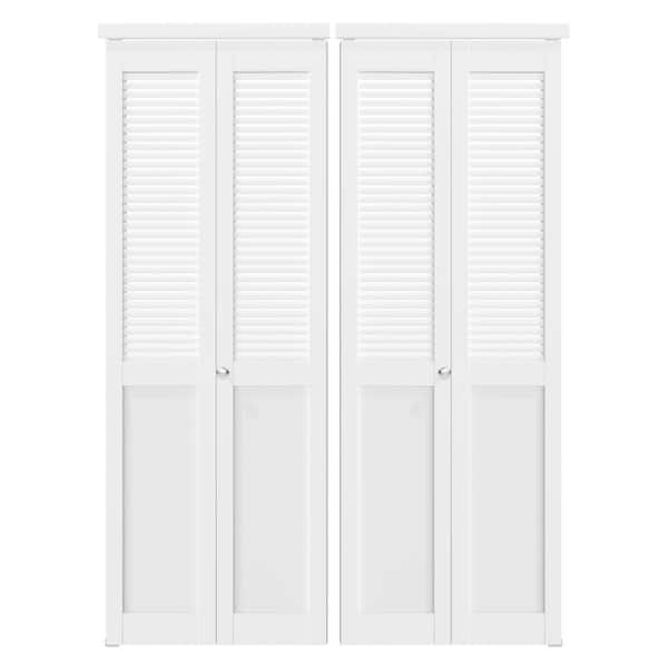 TENONER 56 in. x 80 in. Solid Core MDF Composite White PVC Covering ...