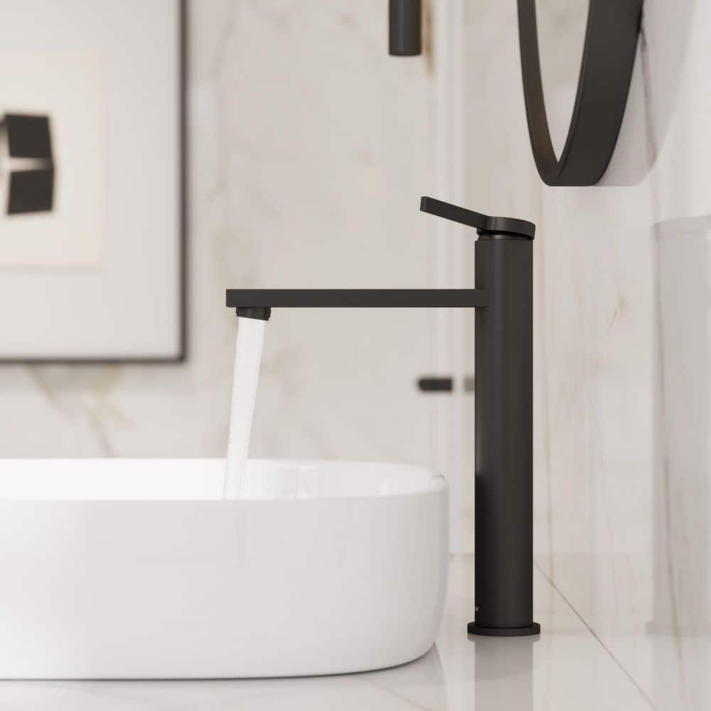 CRANACH Tinian Single Handle Vessel Sink Faucet with Pop-up Drain Tall ...