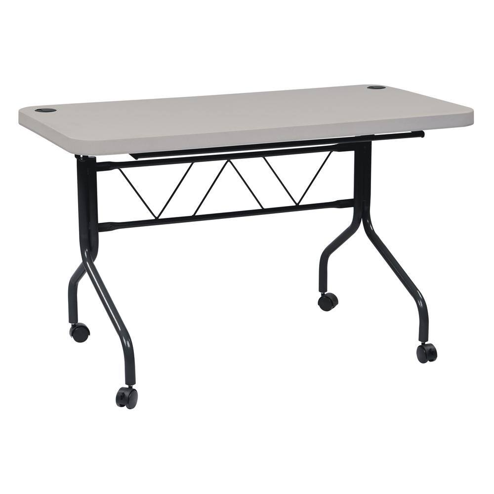 Office Star Products 4 ft. Multi-Purpose Gray Resin Flip Table with ...