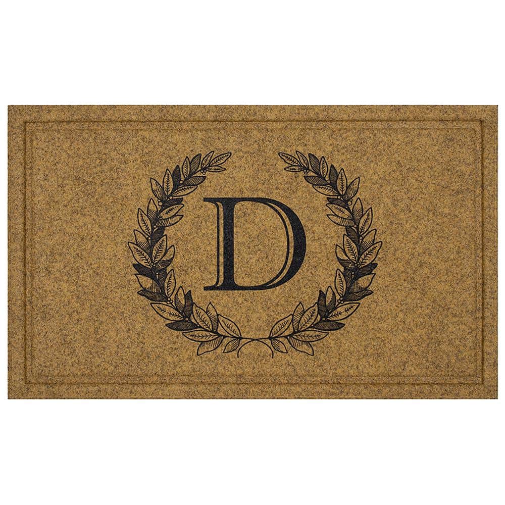 Mohawk Home Laurel Multi 18 in. x 30 in. Faux Coir Monogrammed D Door ...