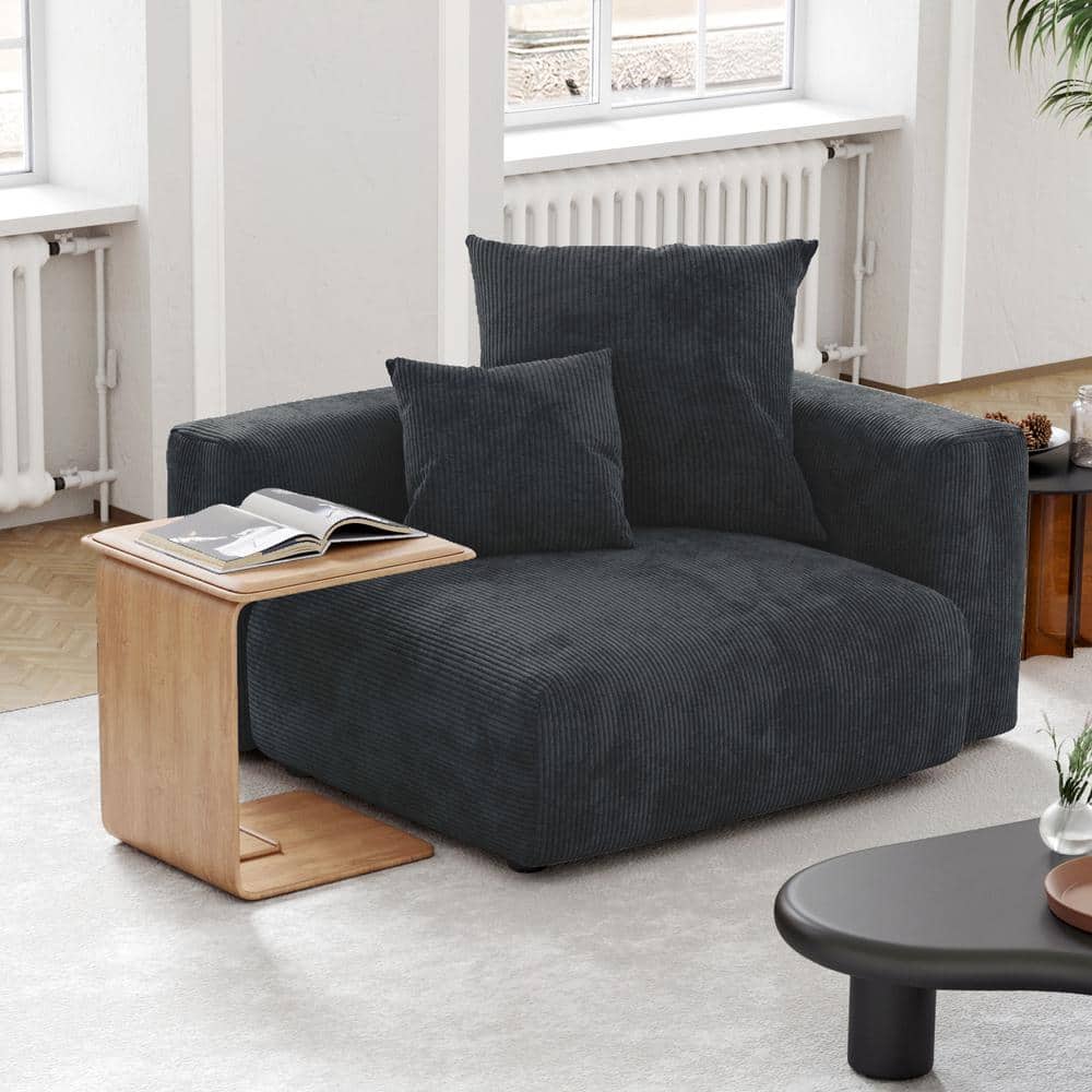 Magic Home 51 in. Oversized Deep Seat Square Arm Corduroy Accent Square ...