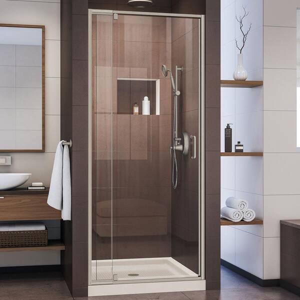 DreamLine Flex 36 in. x 36 in. x 74.75 in. Framed Pivot Shower Door in ...