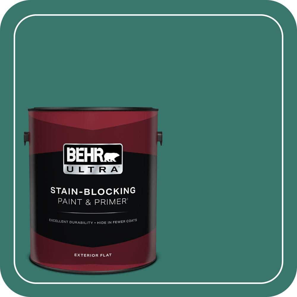 BEHR ULTRA 1 gal. #490D-7 Greensleeves Flat Exterior Paint & Primer ...