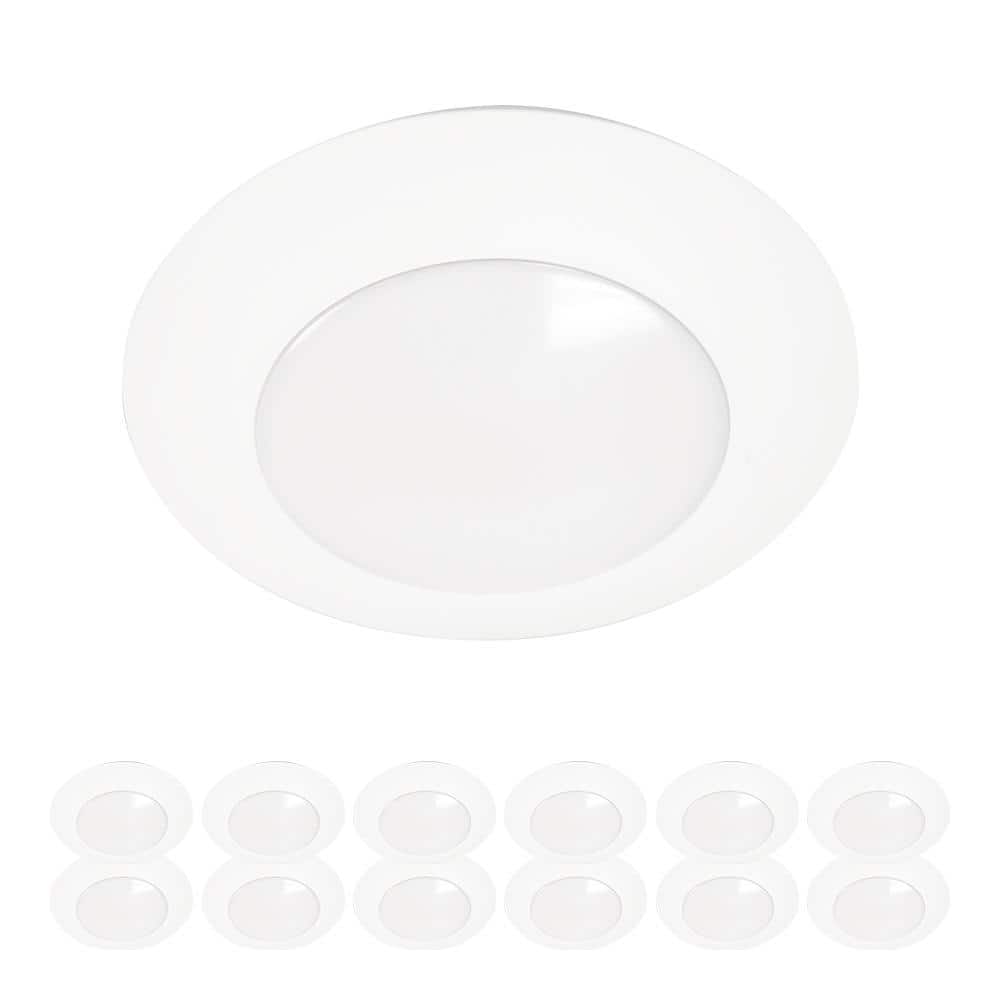 HALO HLCE 6 in. LED Surface Mount Disk Light 70-Watt Equivalent 900lm ...