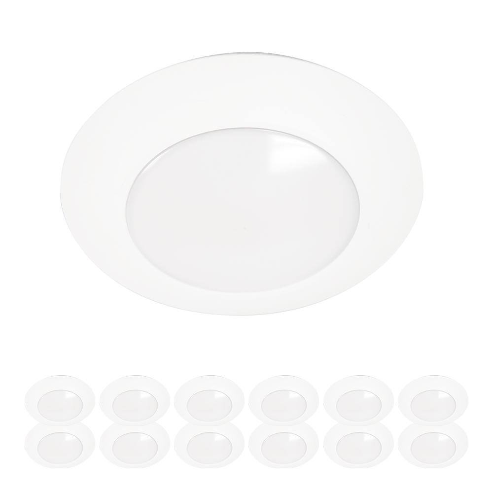 HALO HLCE 6 in. LED Surface Mount Disk Light 70-Watt Equivalent 900lm ...