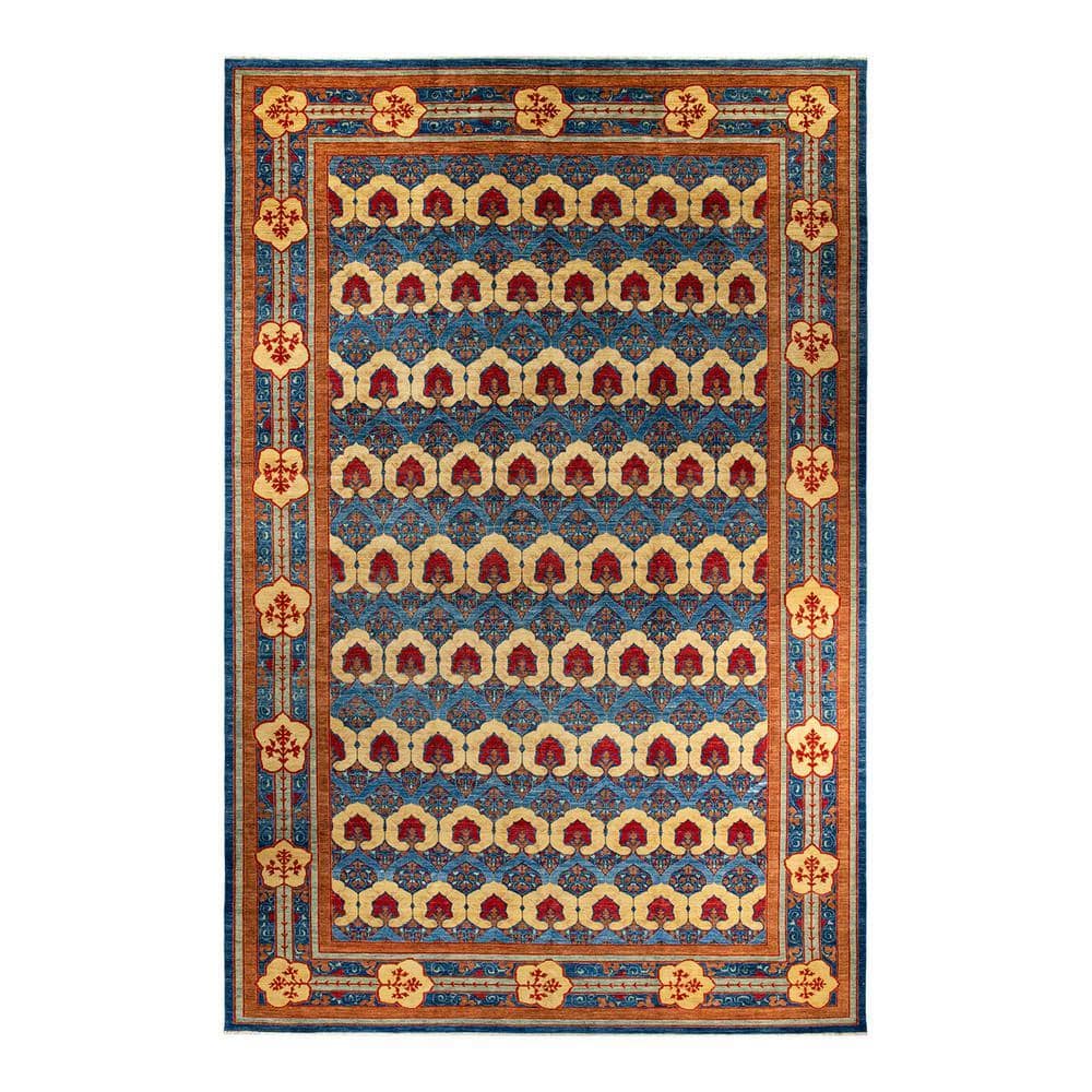 Chloe & Olivia Home Arts and Crafts Handmade Blue 17 ft. 4 in. x 11 ft ...