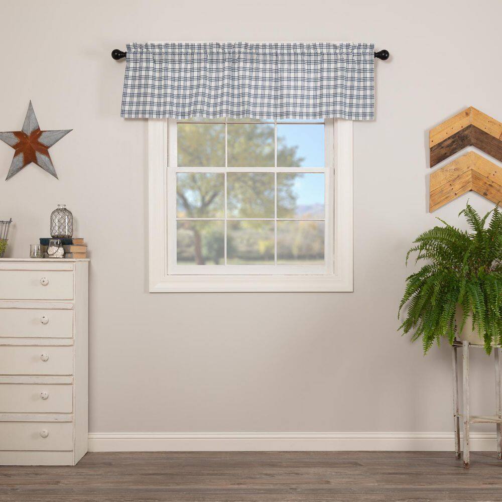 VHC BRANDS Sawyer Mill Plaid 60 in. L x 16 in. W Cotton Valance in ...