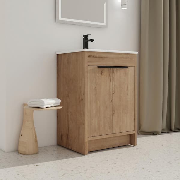 Oak freestanding vanity unit store