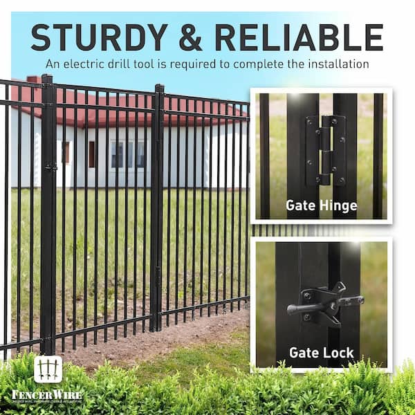 Fencer Wire Heavy Duty Metal Fence Gate Lock and Latch Hardware Kit ...