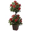 Nearly Natural 39 in. Artificial Hibiscus Topiary 6726 - The Home Depot