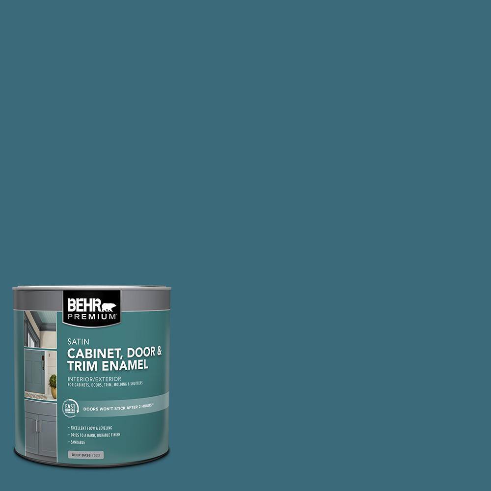 BEHR PREMIUM 1 qt. #S460-6 Mammoth Mountain Satin Enamel Interior ...