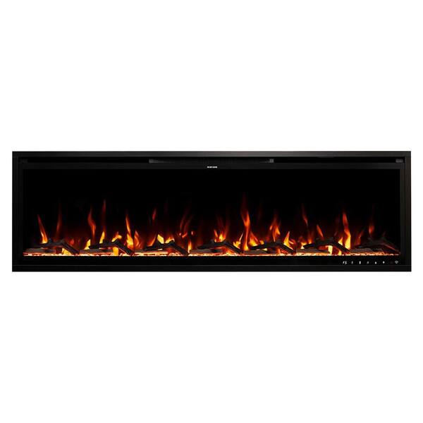 Modern Ember Aerus 60 in. Wall-Mounted Smart Electric Fireplace Heater ...