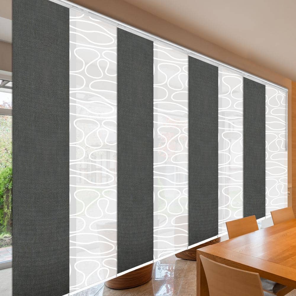 EMOH Midnight Swirl 130 in. - 175 in. W x 94 in. L Adjustable 8- Panel ...