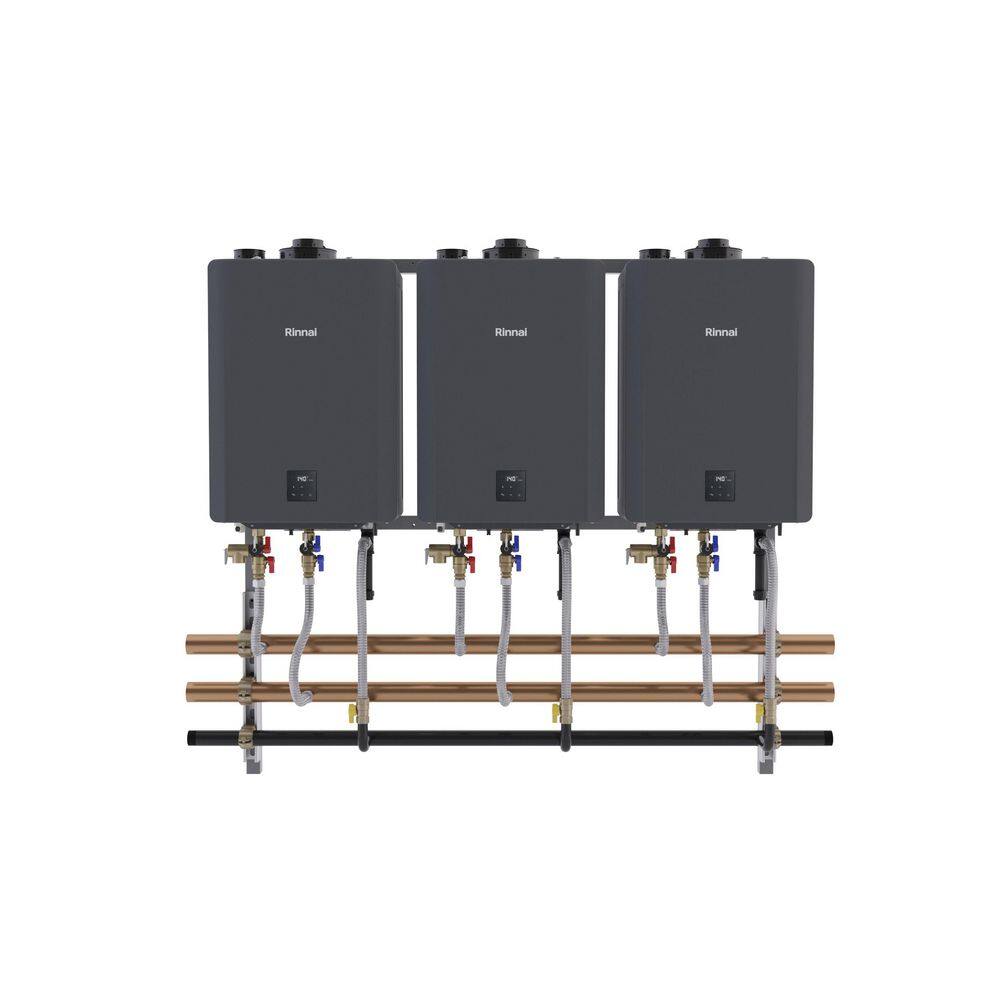 Rinnai TRW Interior Wall Mount 3-Unit Tankless Water Heater System ...
