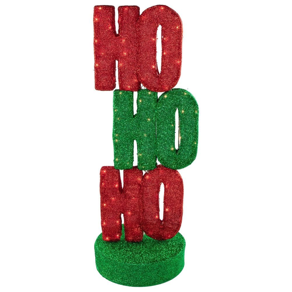 Northlight Lighted "Ho Ho Ho" Outdoor Christmas Sign Decoration-39 in ...