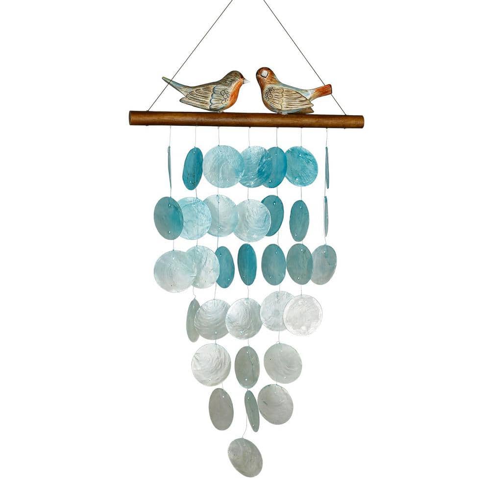 WOODSTOCK CHIMES Asli Arts Collection, Love Birds Capiz Chime, 29 in ...