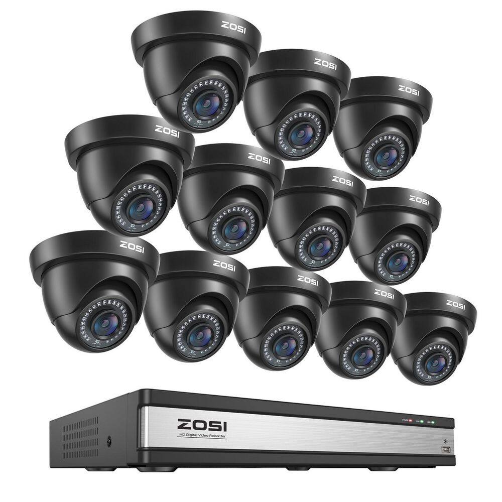ZOSI 16-Channel 3K-Lite DVR Home Security Camera System with 12 1080P ...