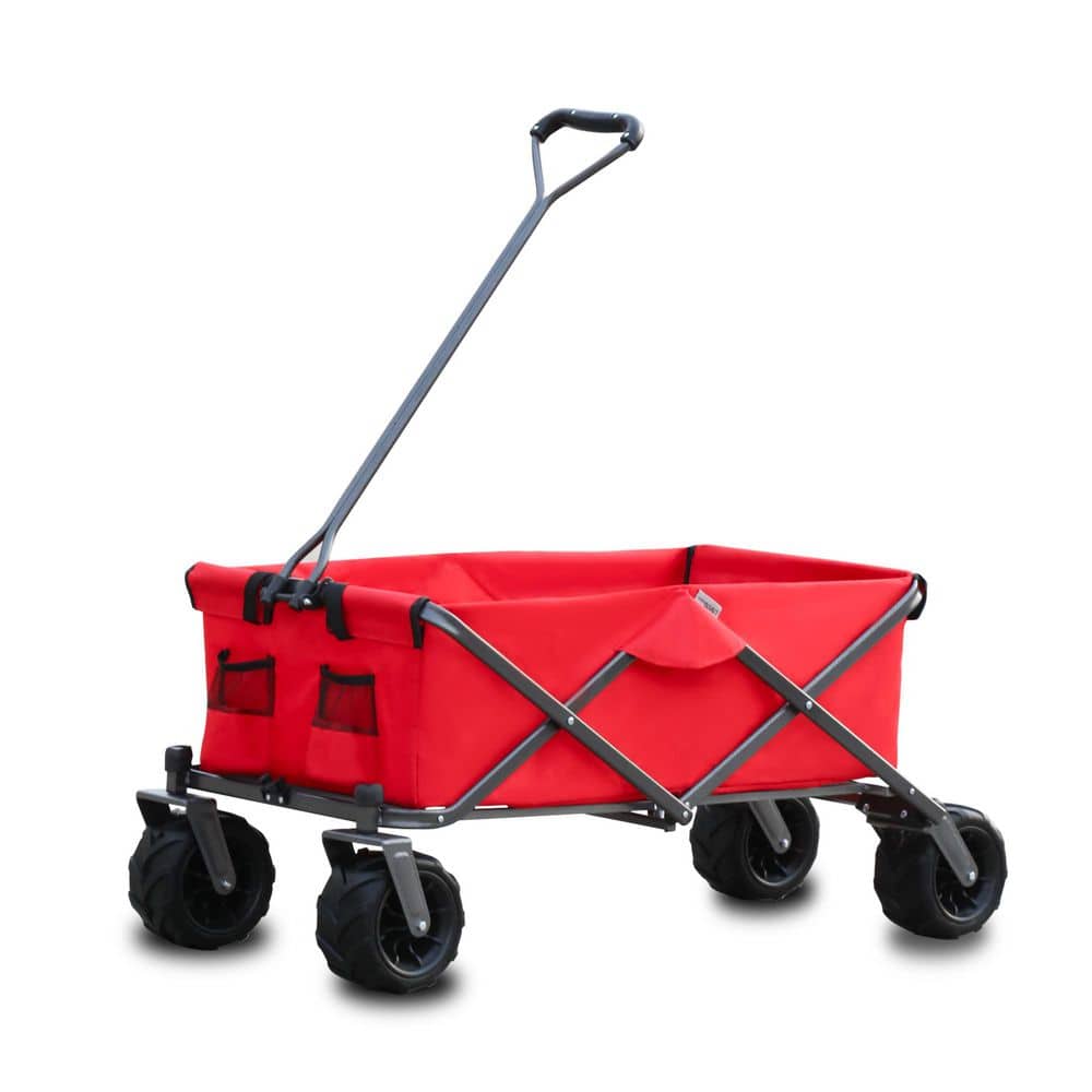 Tenleaf 4 cu. ft. Folding Steel Wagon-Multi-Use Garden Cart Powered ...