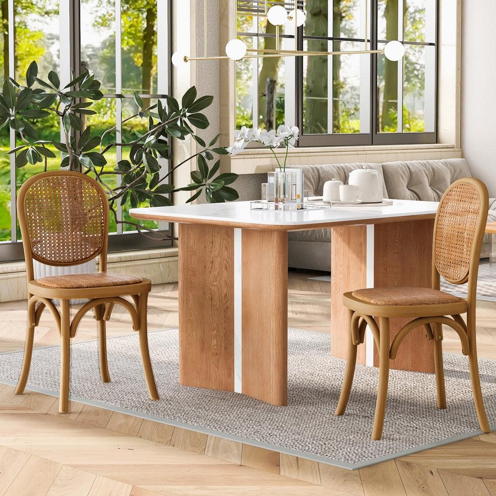CHRISTOPHER KNIGHT HOME Jints Wood Dining Chair with Cane Rattan Wood ...