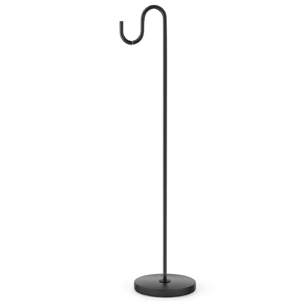 .N/A 17 in. Adjustable Height Black Metal Hanging Stand with 3 Hooks ...